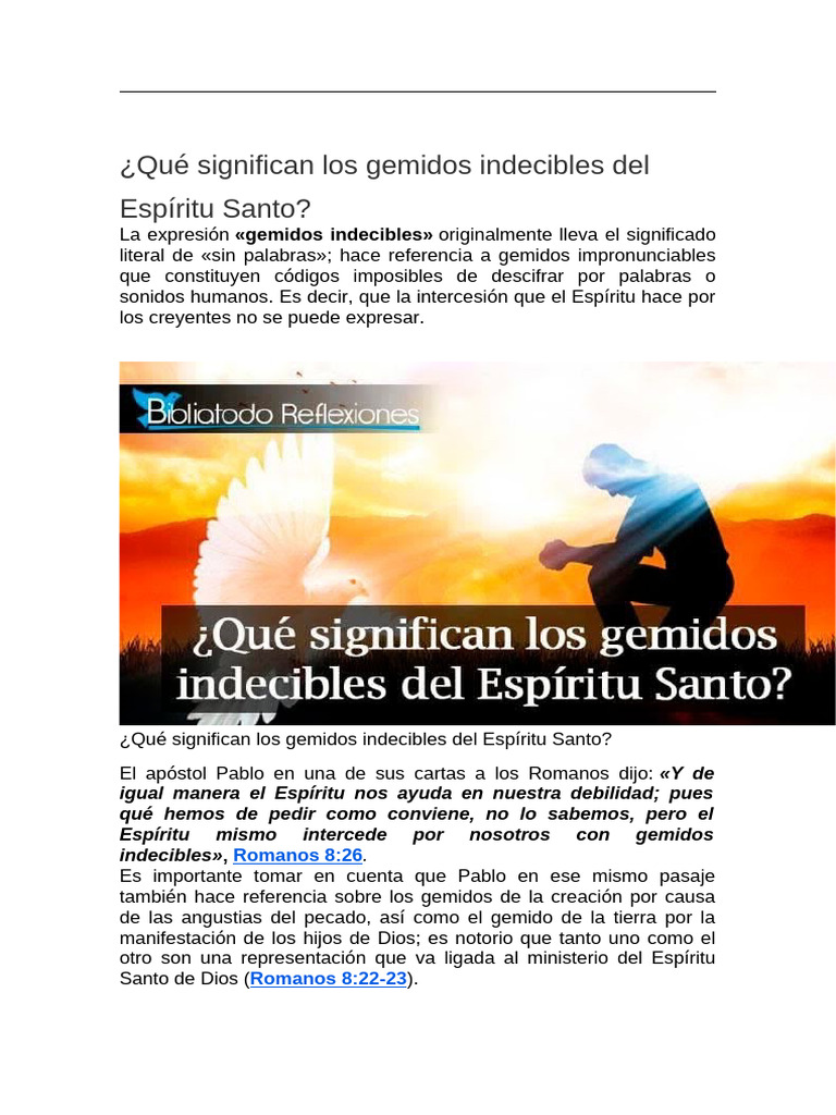 Gemidos Indecibles | PDF | Intercesión | Epístola a los romanos