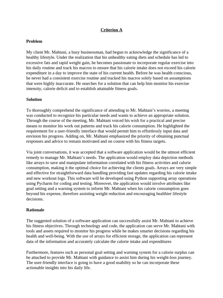 Computer Science - Internal Assessment | PDF | Usability | Physical Fitness