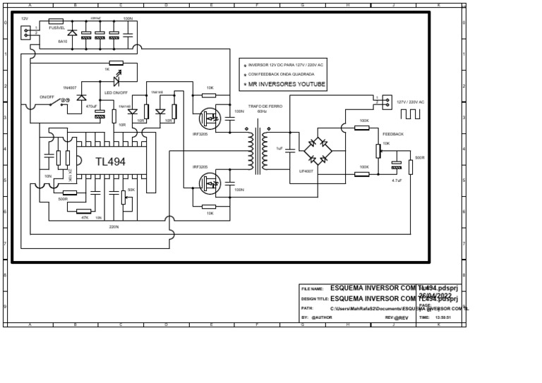 Esquema Inversor Com Feedback MR Inversores Youtube | PDF