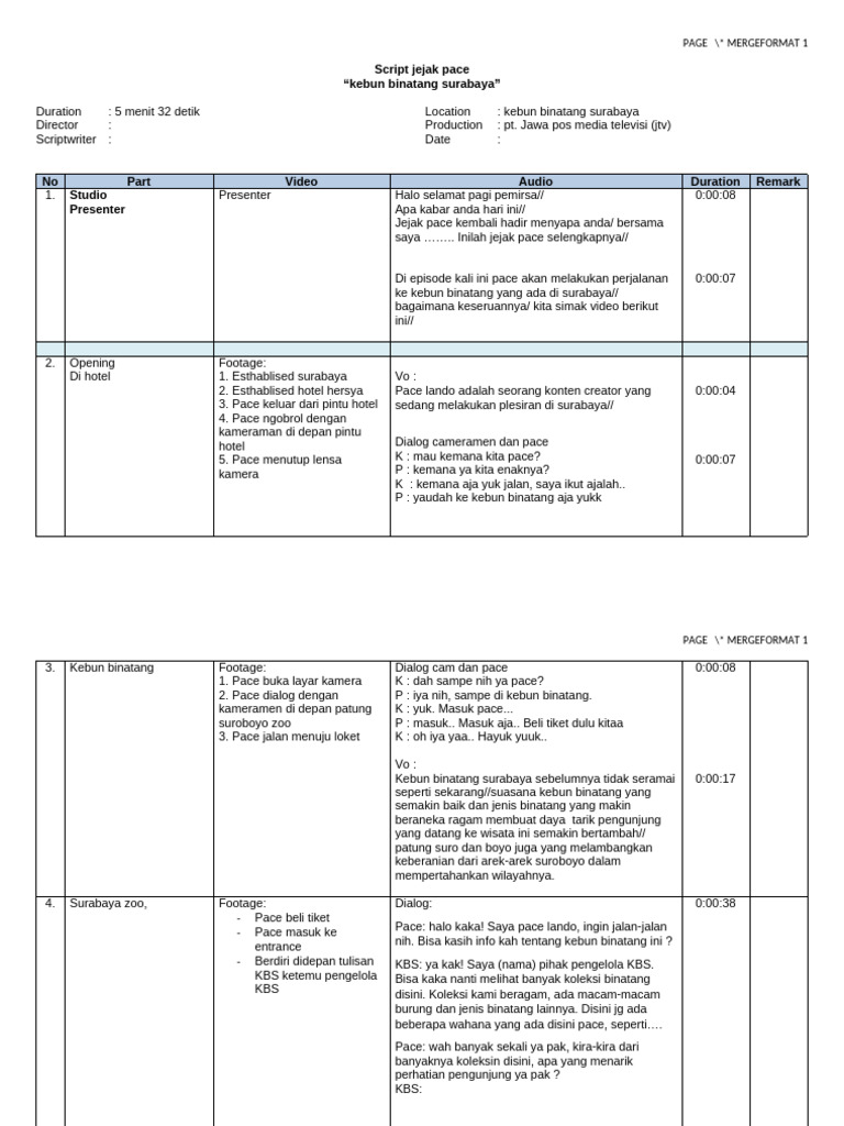 Script Jejak Pace | PDF