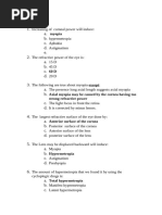Multiple Choice Questions 1 | PDF | Glasses | Eye