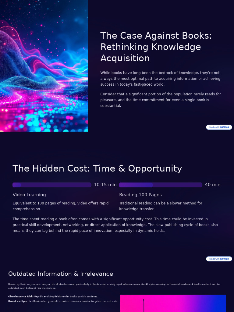 The Case Against Books Rethinking Knowledge Acquisition | PDF | Learning | Knowledge