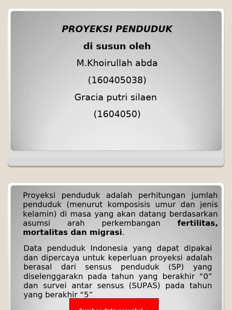 Proyeksi Penduduk | PDF