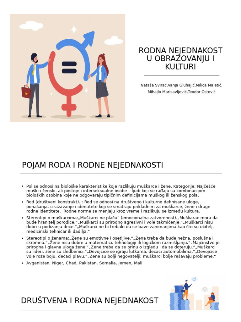 Rodna Nejednakost U Obrazovanju I Kulturi | PDF