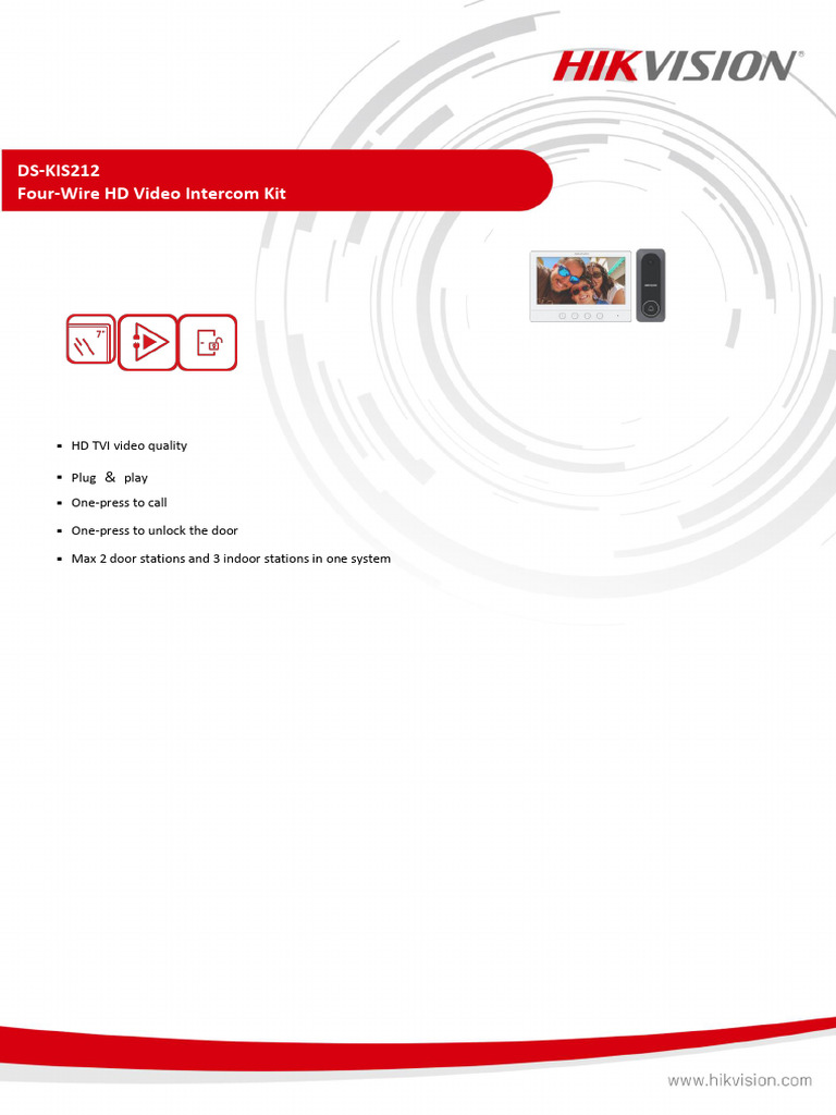 Hikvision DS-KIS212 Intercom Kit Overview | PDF