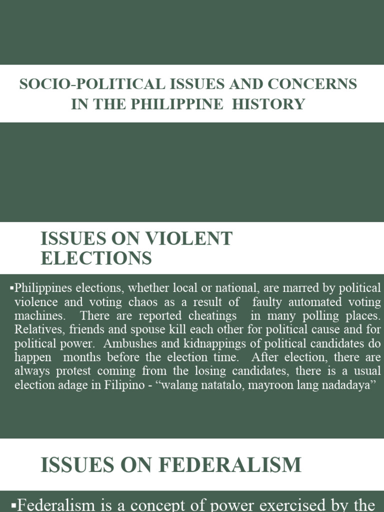 Philippine Socio-Political Issues Overview | PDF | Tobacco Smoking ...