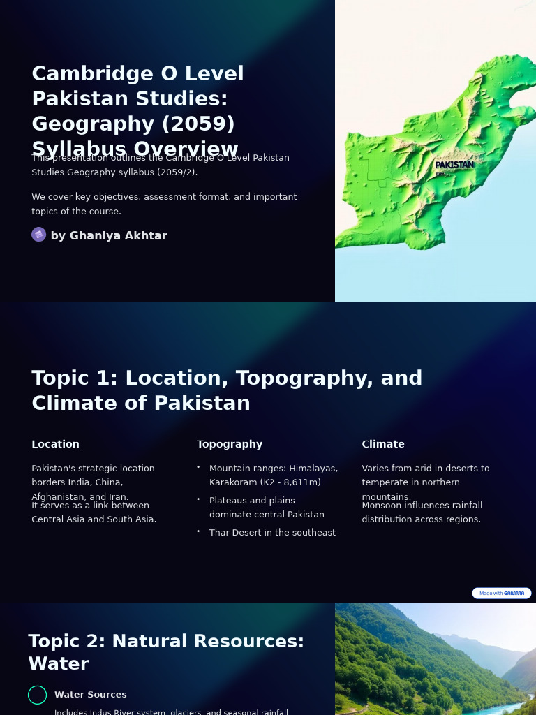 O Level Pakistan Studies Geography 2059 | PDF | Pakistan | Indus River