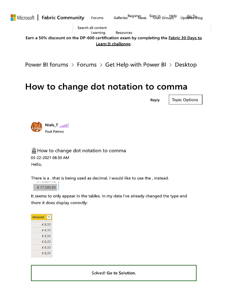 Power Bi Comma Vs Dot For Decimal | PDF