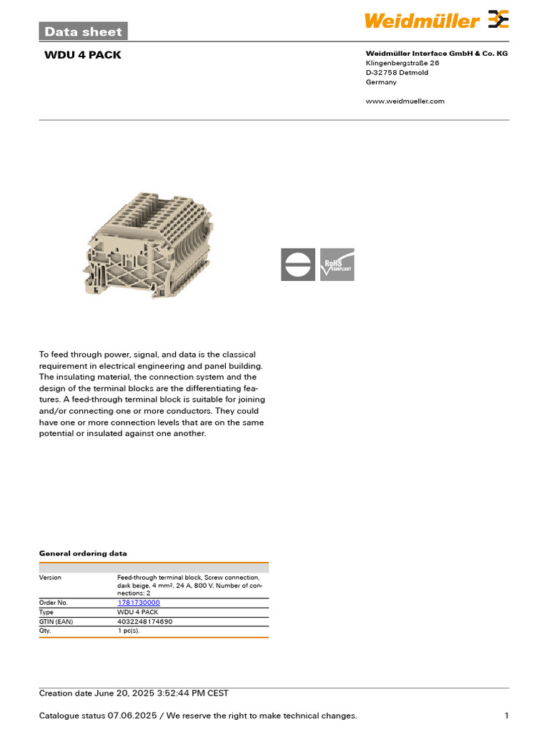 WDU 4 PACK en | PDF | Electrical Connector | Wire