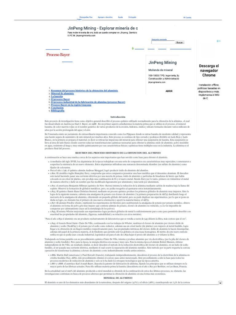 Proceso Bayer | PDF | Aluminio | Óxido de aluminio