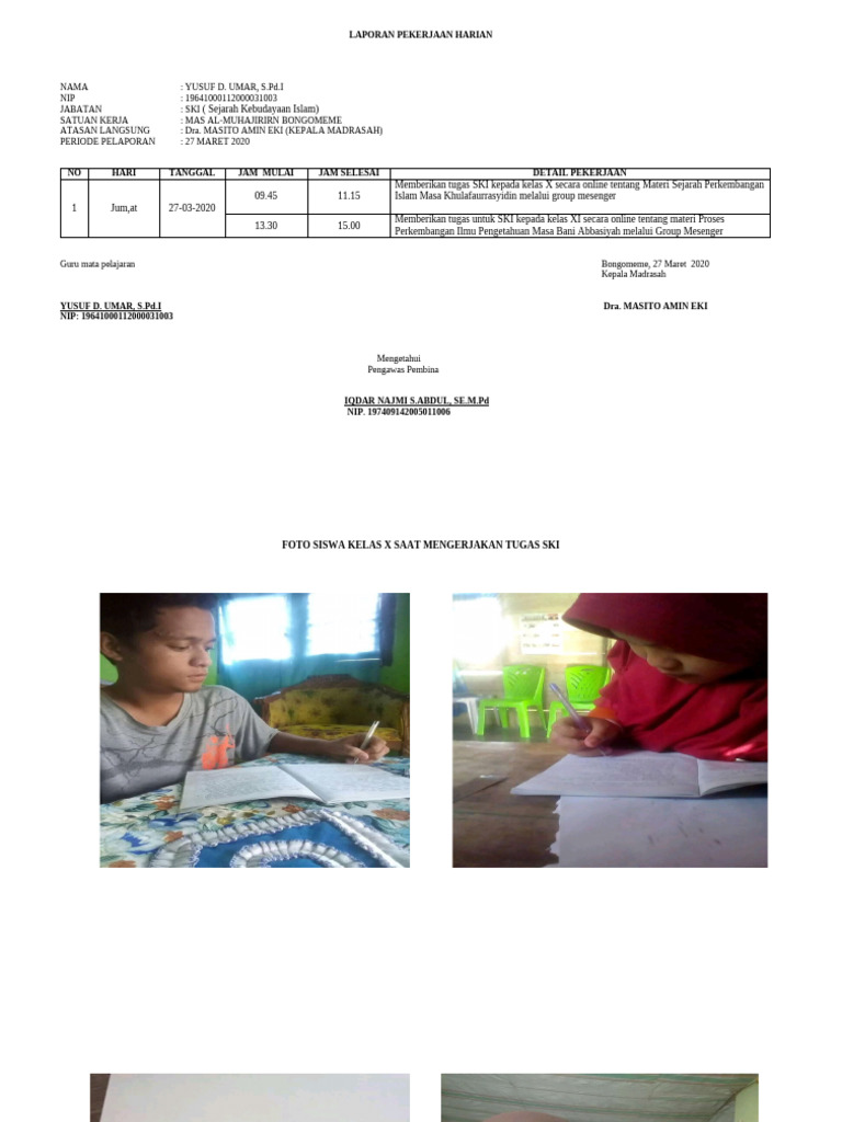 Laporan Pekerjaan Harian Pak Yusup | PDF