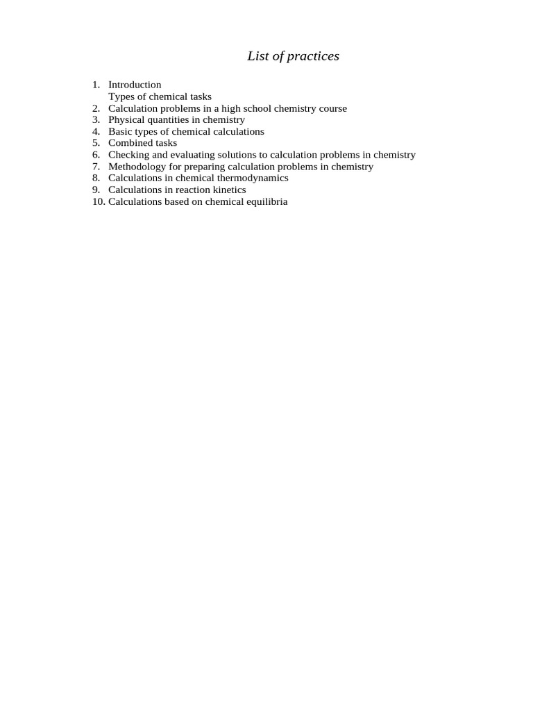 List of Practices | PDF