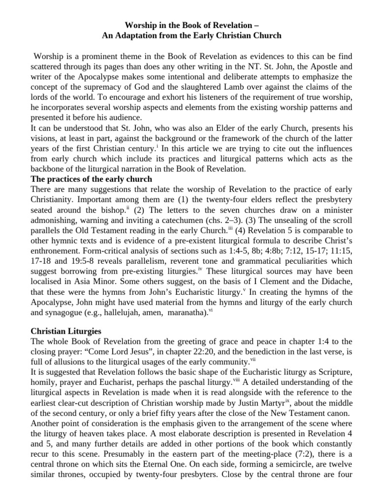 Worship Patterns in Revelation Explained | PDF | Book Of Revelation ...