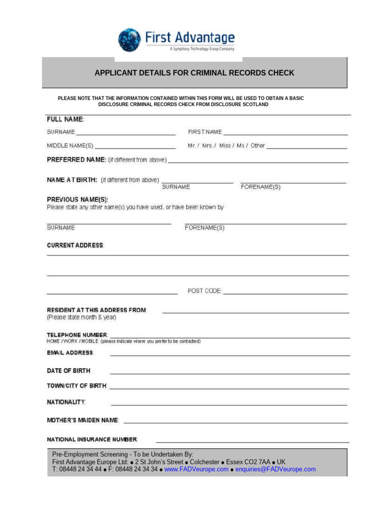 UK Basic Disclosure Consent Form | PDF | Criminal Record | Privacy