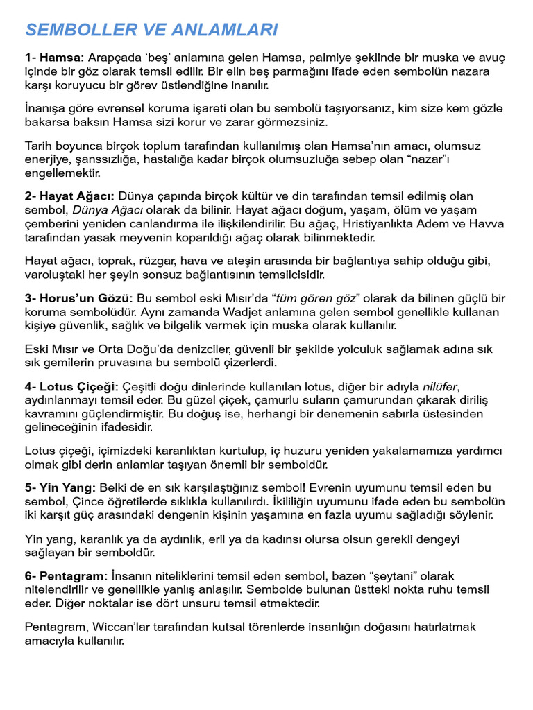 Semboller Ve Anlamları PDF | PDF