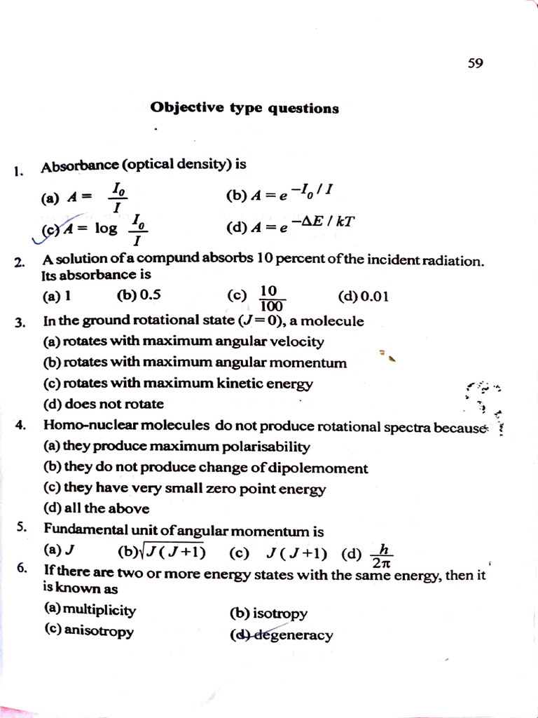 Rotational Spectroscopy Quiz Questions | PDF | Spectroscopy | Physical ...
