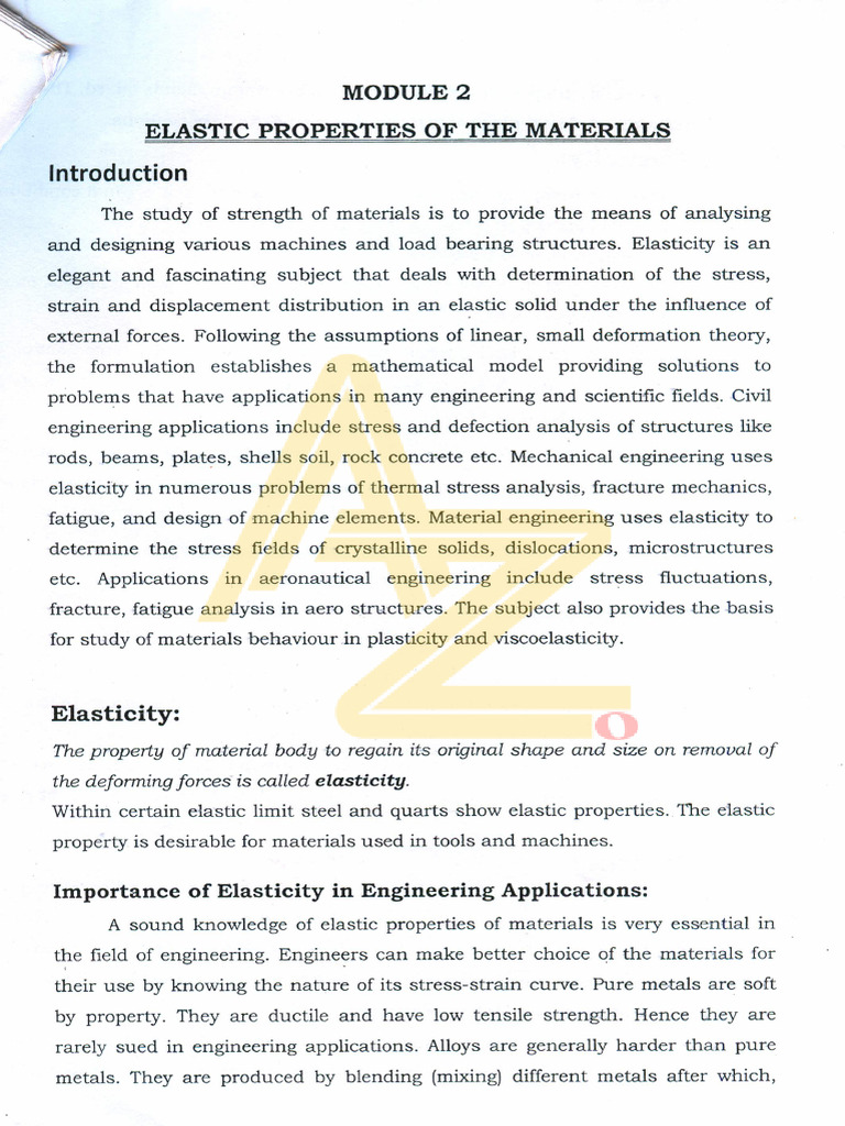 Advanced Physics - Elastic Properties of Materials | PDF