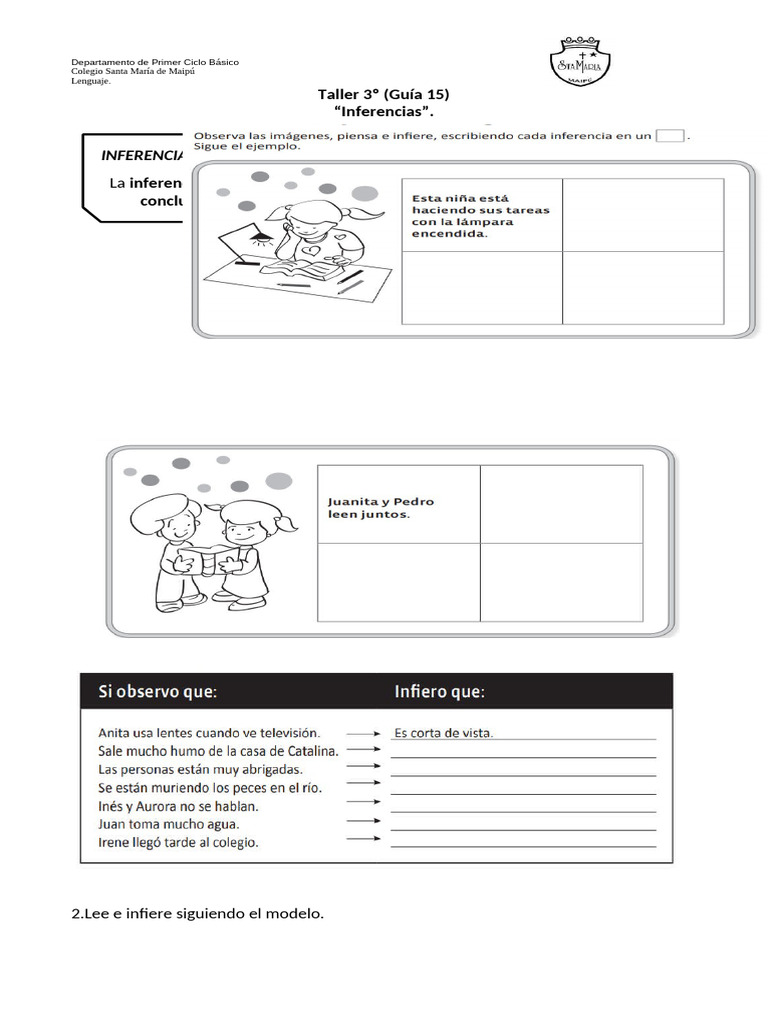Guia 15 (3º) Inferencias | PDF
