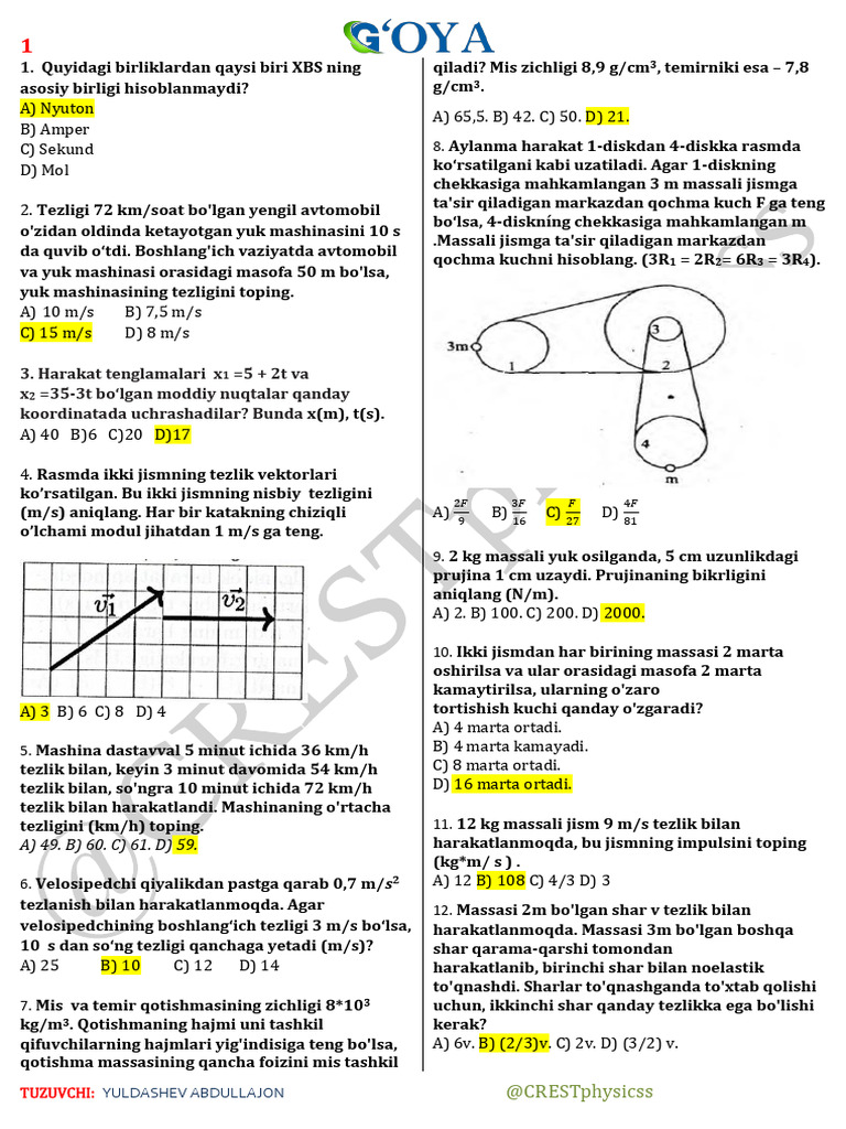 Crest TEST 5 | PDF