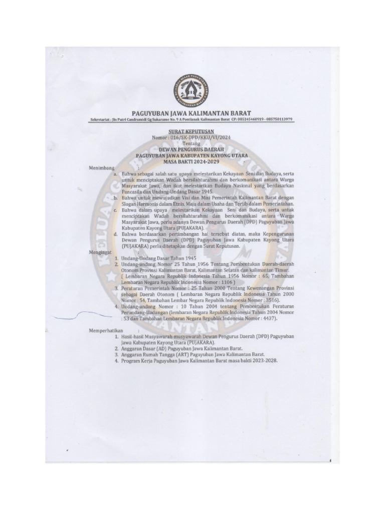 SK PJKB Kayong Utara | PDF