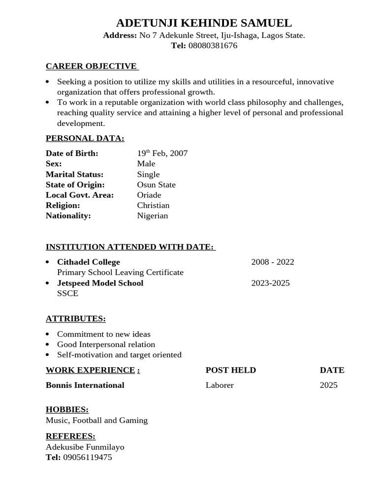 Adetunji Kehinde Samuel | PDF