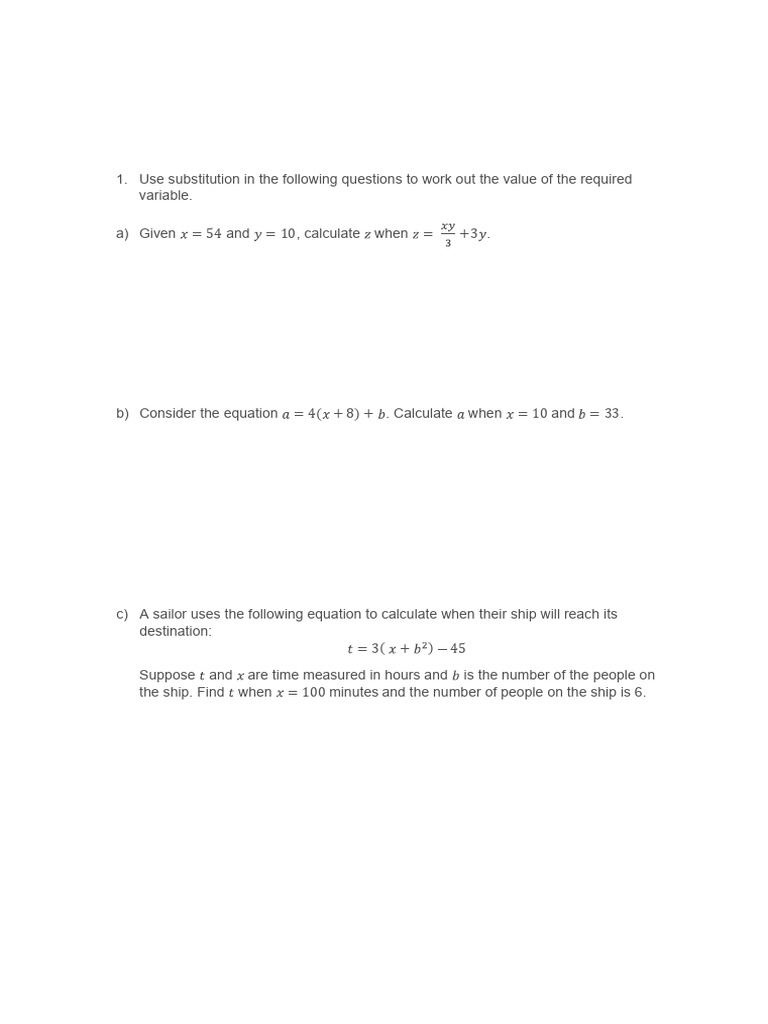 Rearranging Formulae | PDF