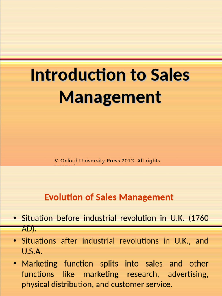 2 Introduction To Sales Management | PDF | Sales | Marketing