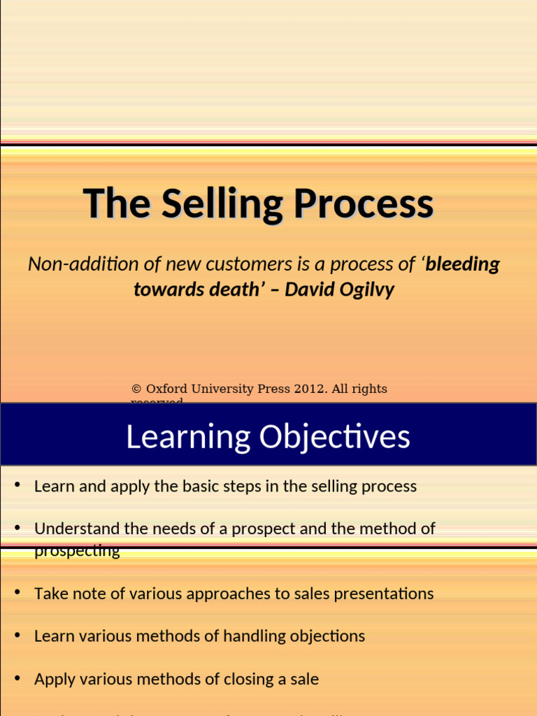 3 The Selling Process | PDF | Sales