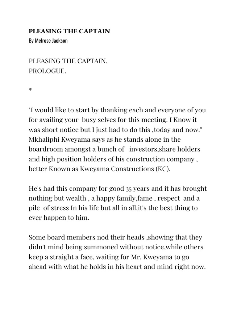 Pleasing The Captain by Melrose Jackson | PDF