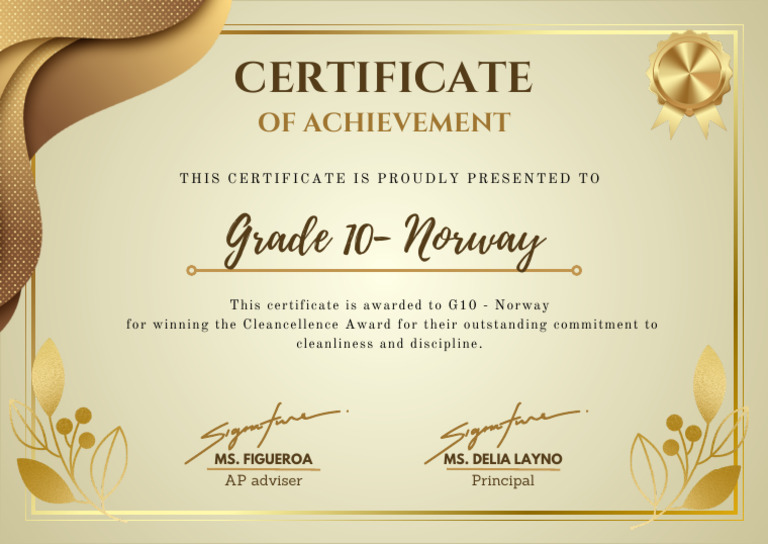 Gold and Brown Elegant Professional Certificate of Appreciation Certificate | PDF