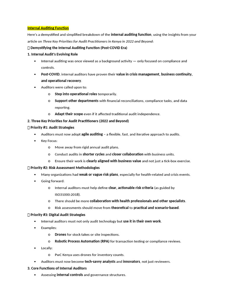 Internal Auditing Function | PDF | Internal Audit | Audit