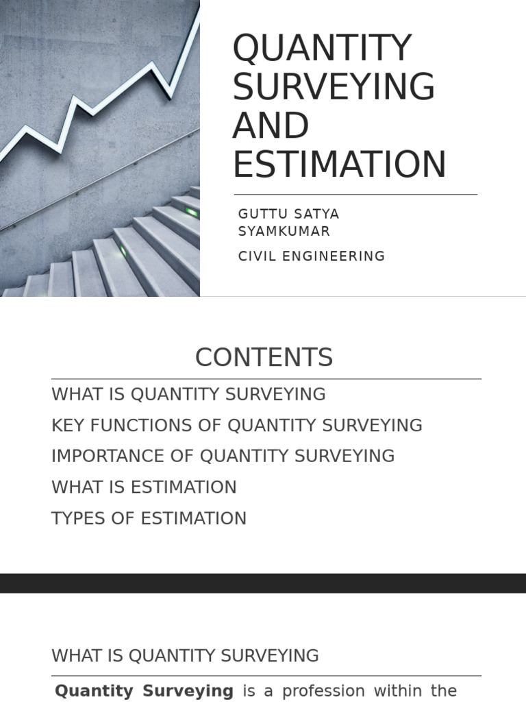 Quantity Surveying and Estimation Guide | PDF | Surveying