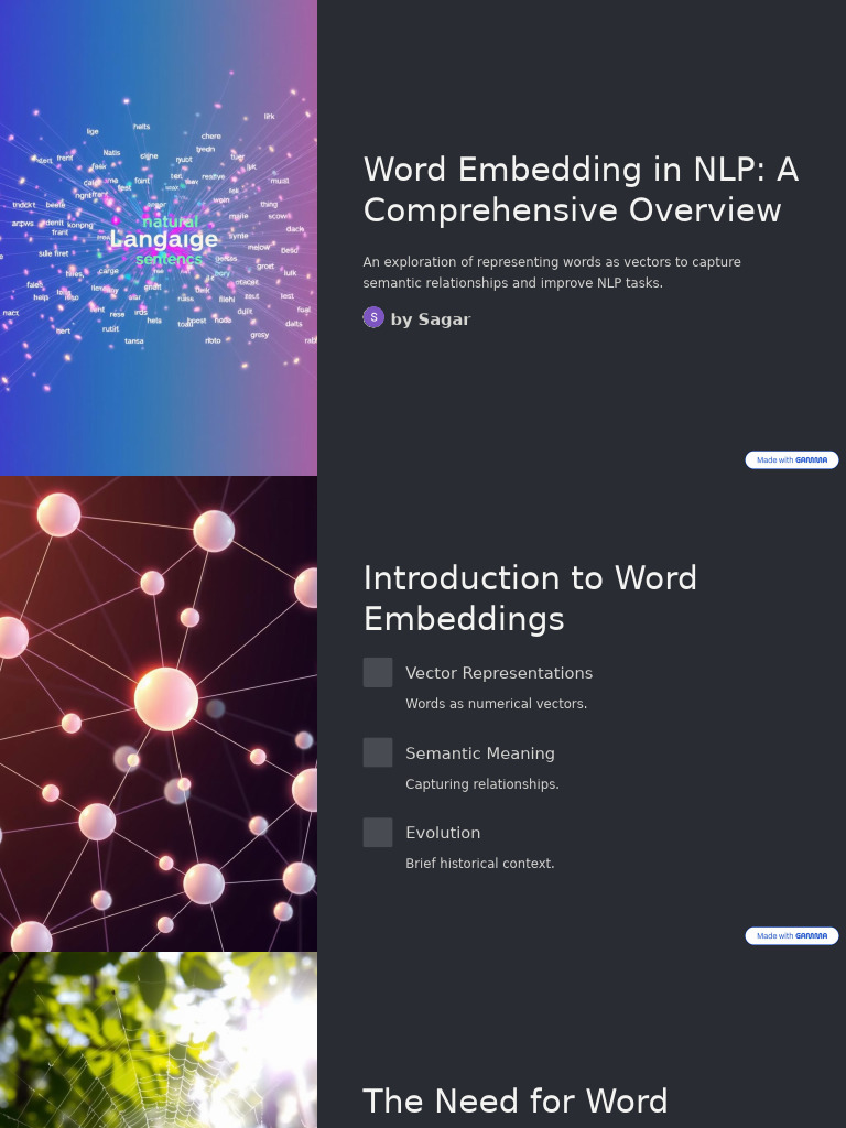 Word Embedding in NLP A Comprehensive Overview | PDF