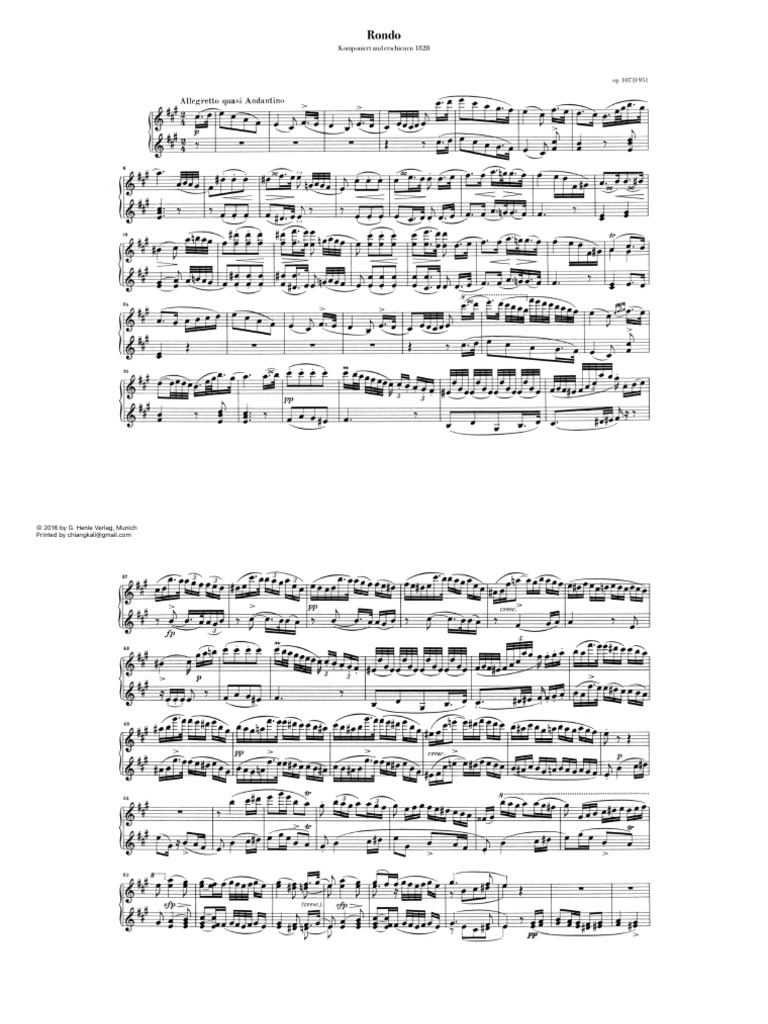 Schubert-Rondo A Major Op 107 D 951-Primo | PDF