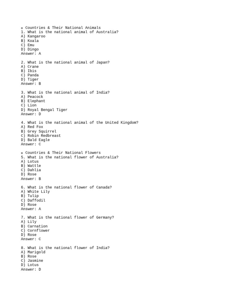 GK Quiz Questions Telegram | PDF