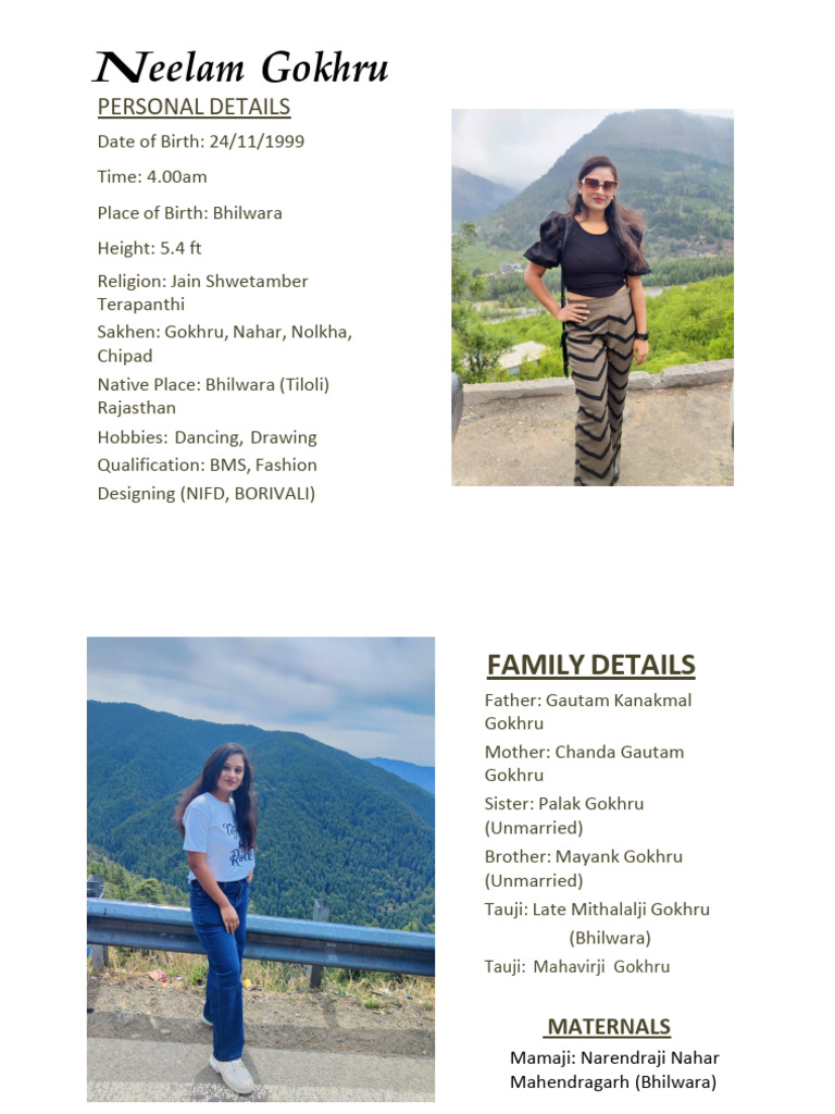 Biodata Neelam | PDF