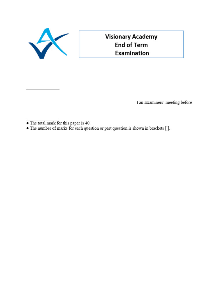 BUSINESS 9609 Paper 1 Marking Scheme | PDF