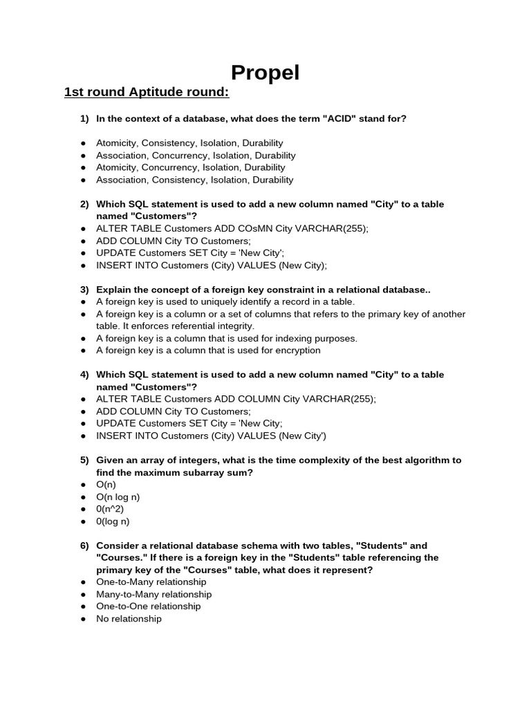 Propel Interview Question Set 2 | PDF | Time Travel | Class (Computer ...