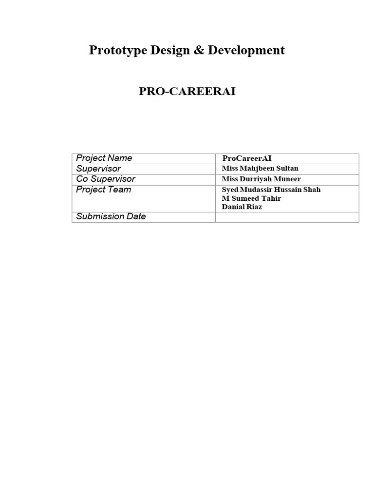 ProCareerAI Prototype Overview | PDF