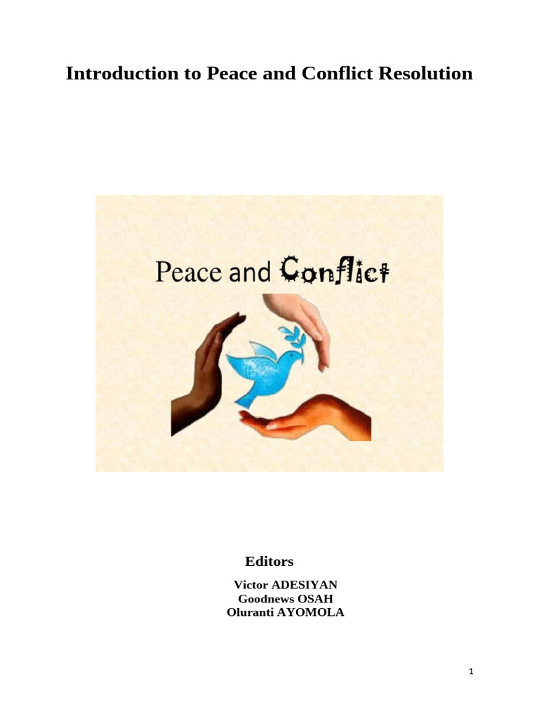 Peace and Conflict Resolution Guide | PDF | Peacebuilding ...