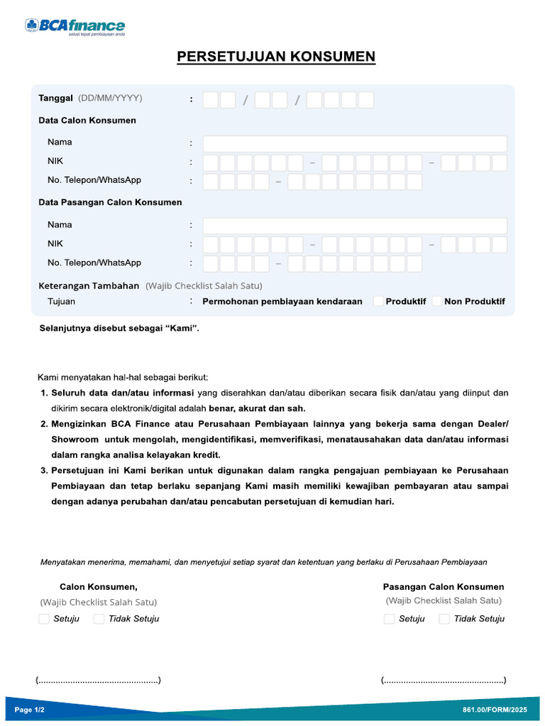 Form 4 Original Form-Persetujuan-Konsumen | PDF