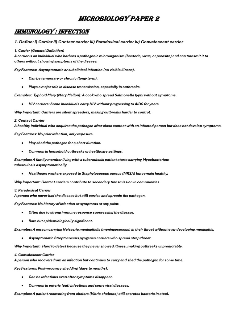 Microbiology Paper 2 Solution | PDF | Immunoglobulin G | Antibody