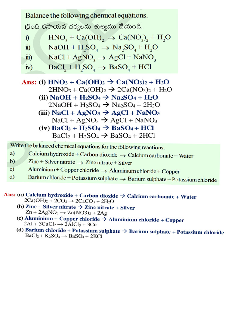 Chemical Reactions 5 Pdf