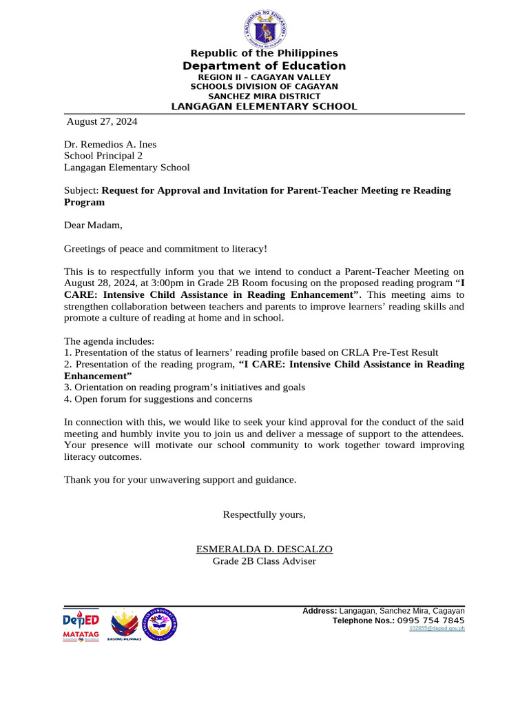 AUGUST 28, 2024 Re Reading Program | PDF | Literacy | Learning Methods