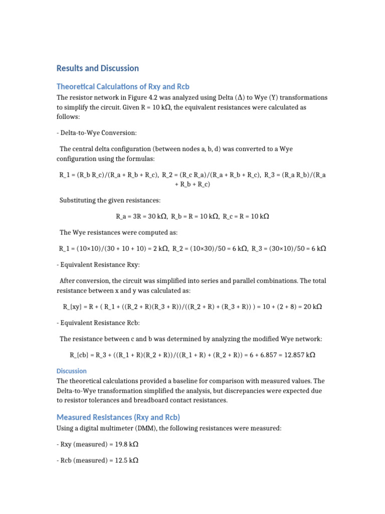 Equivalent Resistance of Resistor Network | PDF | Network Analysis ...