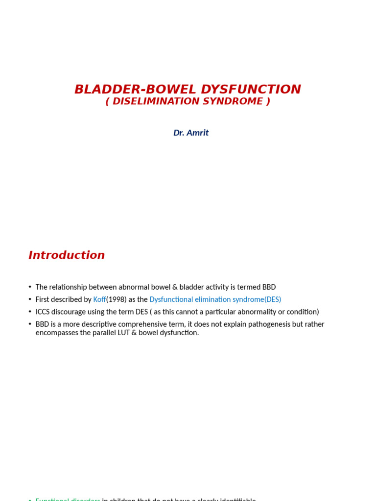 Bladder-Bowel Dysfunction in Children | PDF | Urinary Incontinence ...