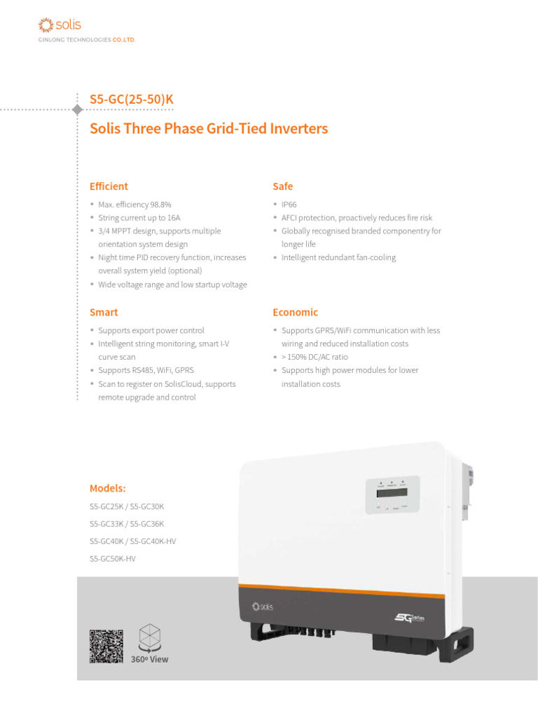 Solis Datasheet Certificate | PDF | Mains Electricity | Electrical Grid