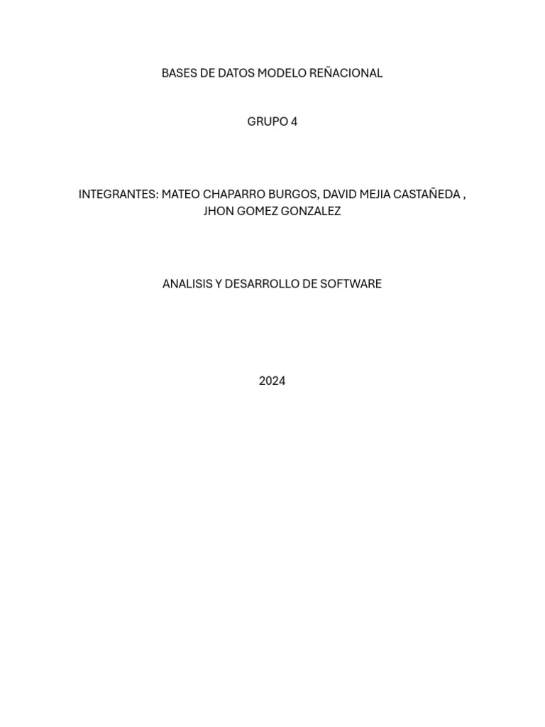 Bases de Datos Modelo Relacional | PDF