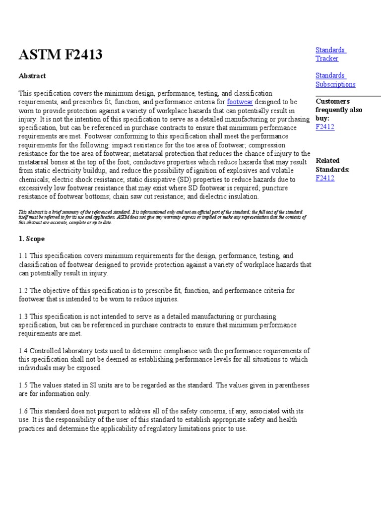 Astm f2413 | PDF | Safety | Specification (Technical Standard)