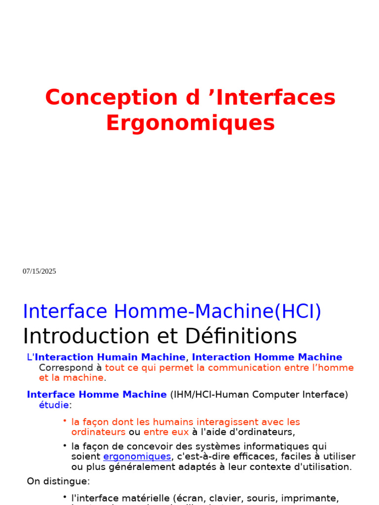ErgonomieIHMCognitif | PDF | Interaction humain-ordinateur | Utilisabilité